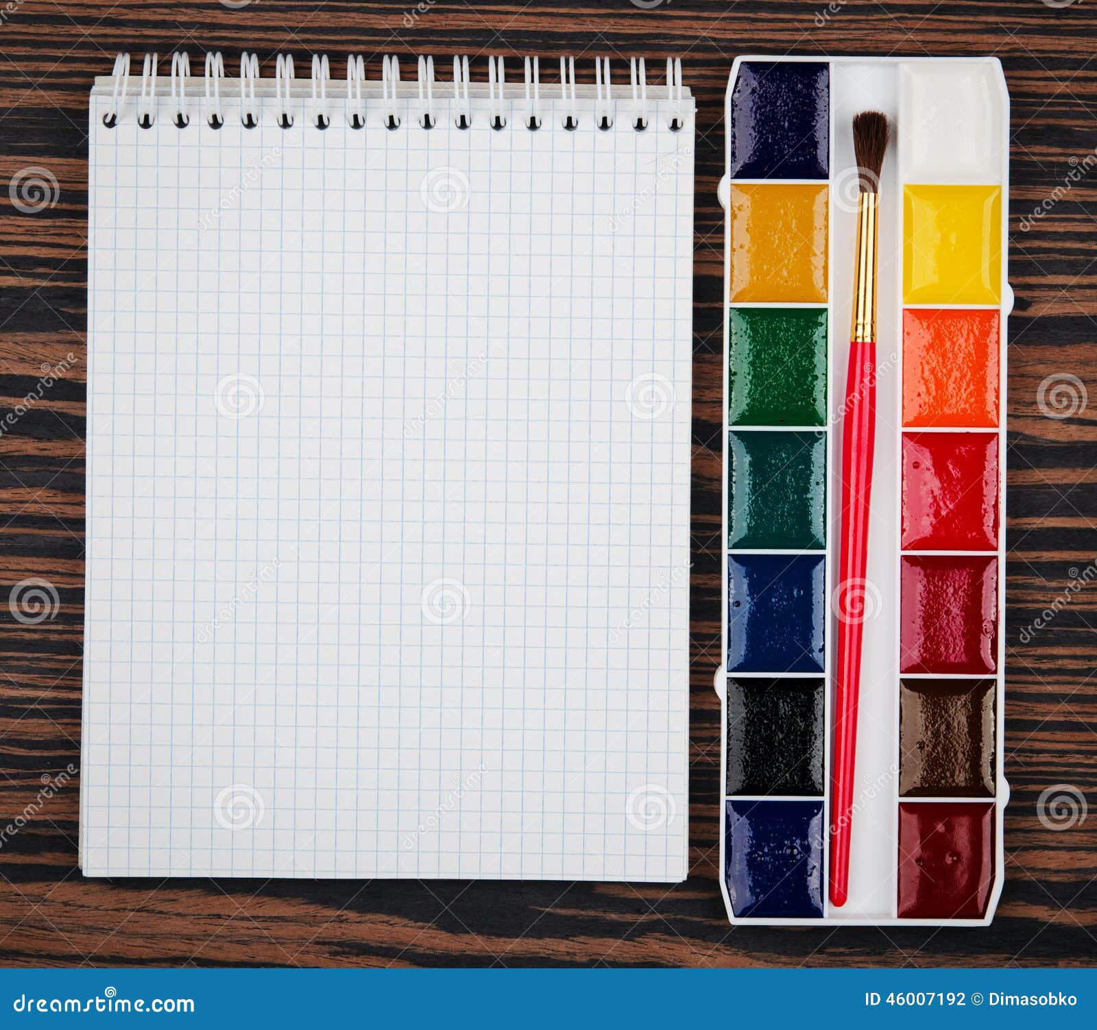 Color paints and notebook stock photo. Image of business - 46007192