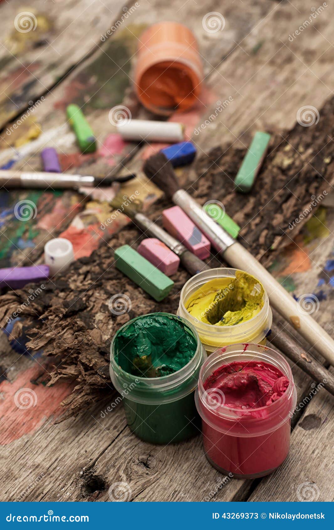 Color paints in old style stock image. Image of multicolored - 43269373