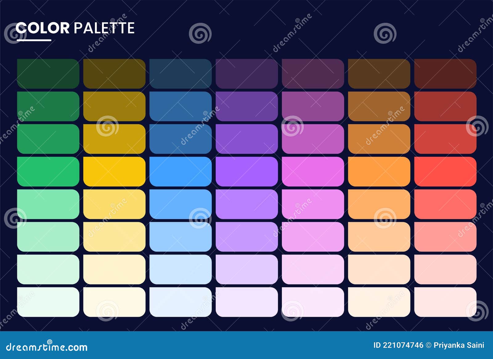 Color Palette, Shade Card, Color Theory, Theme, Guide. Vector ...