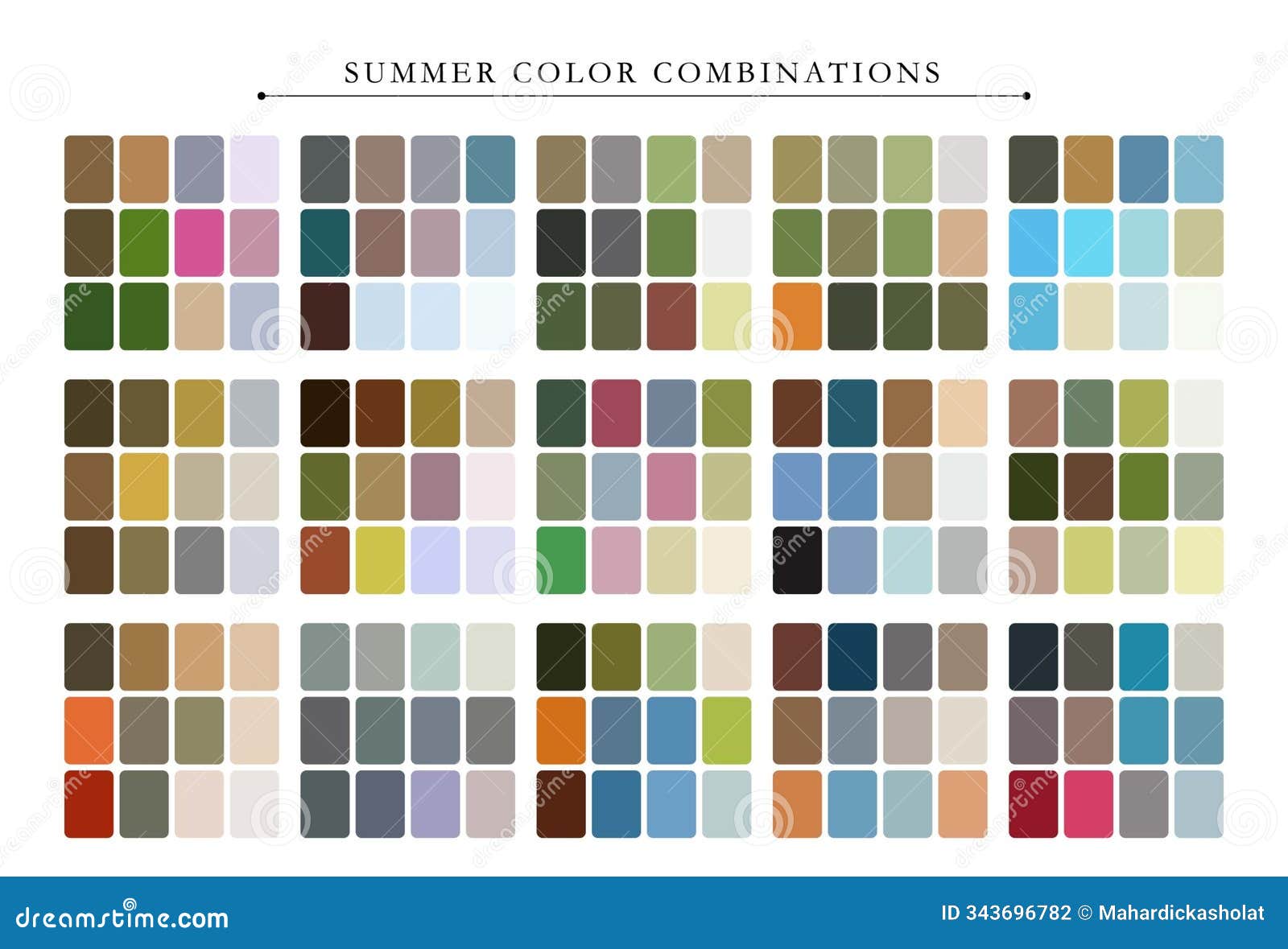 Trend Color Palette Guide Template. Stock Vector - Illustration of ...