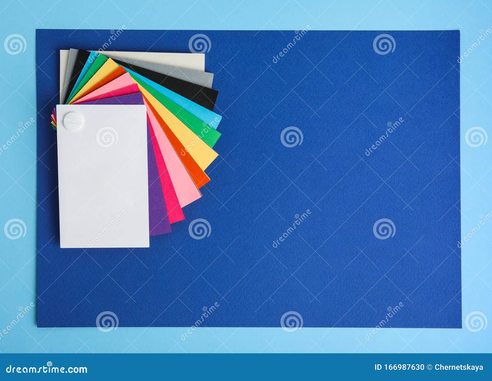 Color Palette on Blue Background. Space for Text Stock Photo - Image of ...
