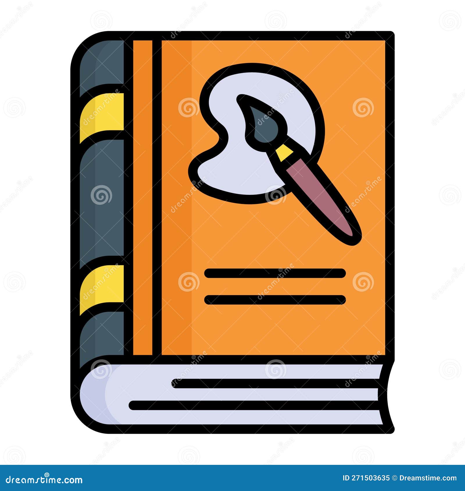 Color Palette and Brush on Book, Vector Design of Art Book Stock Vector ...