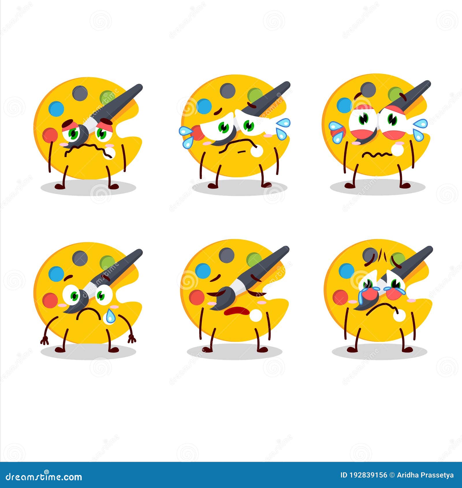 Color Palette Cartoon Character with Sad Expression Stock Vector ...