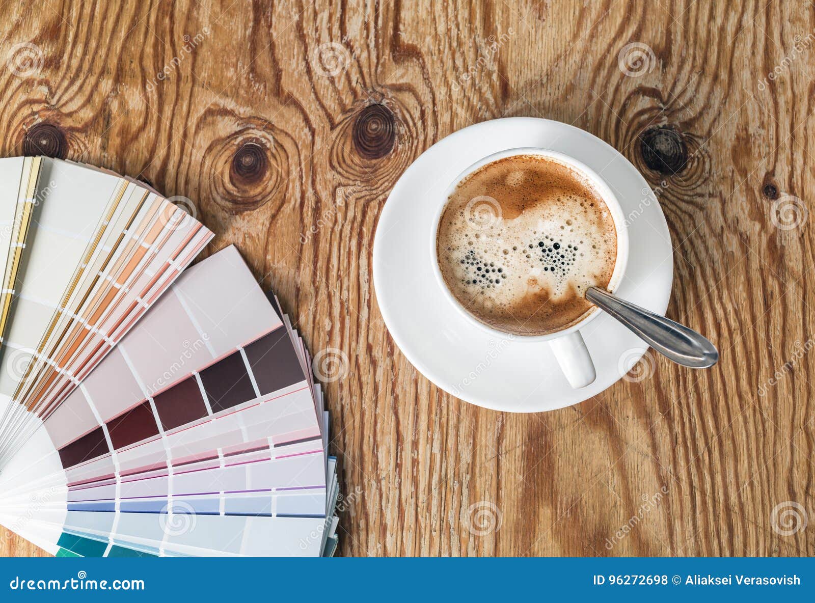 Color Palette and Coffee Cup Stock Photo - Image of closeup, creative ...