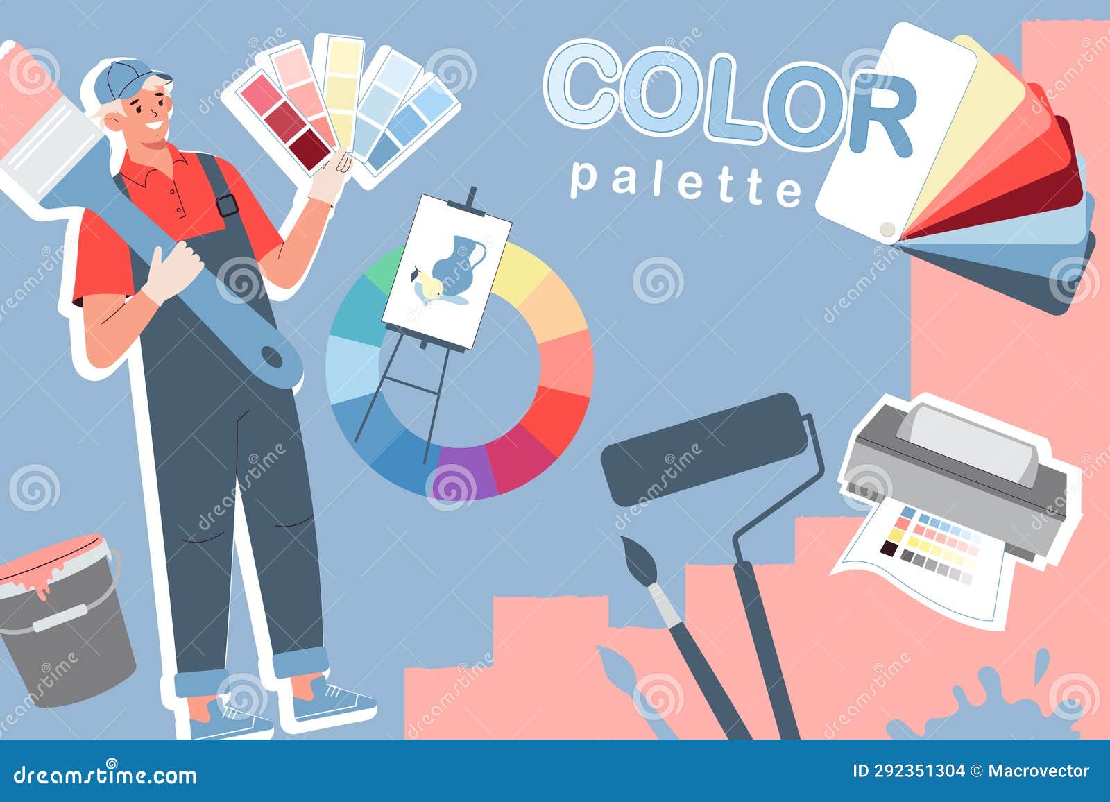 Color Palette Collage stock vector. Illustration of background - 292351304