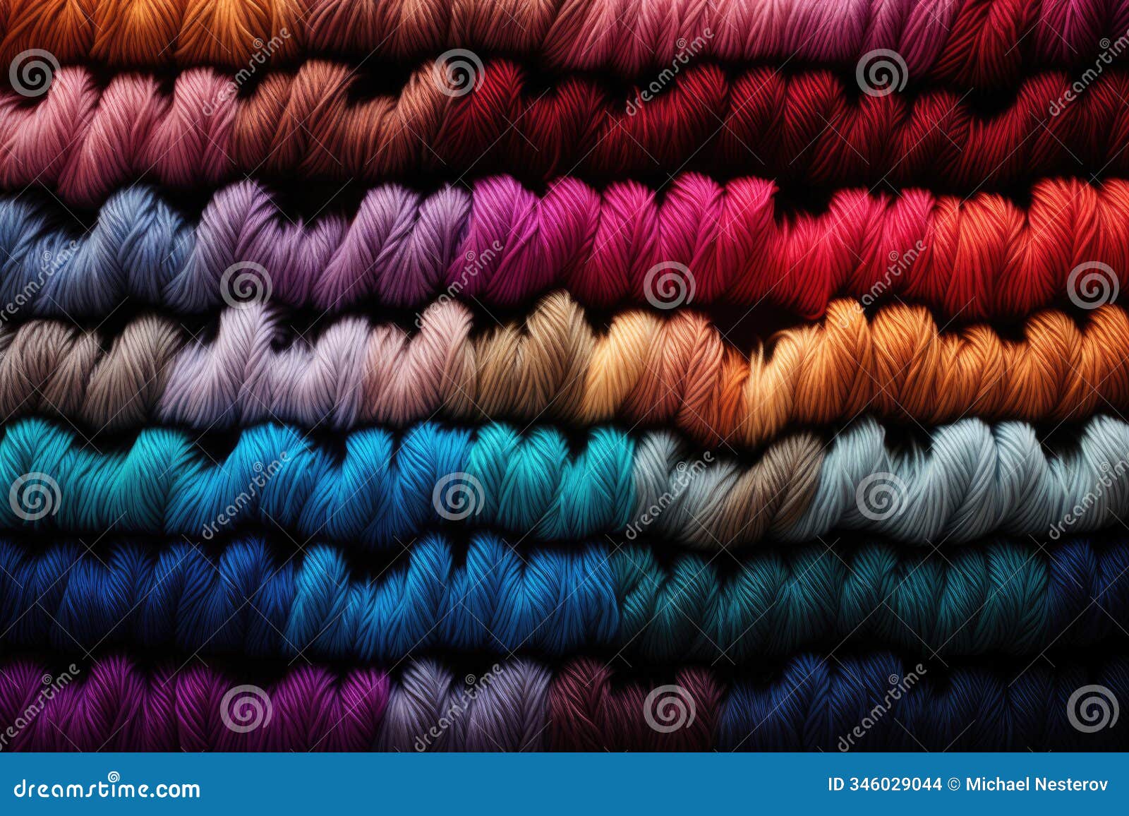 Color Palette of Colored Wool Threads for Knitting Stock Photo - Image ...