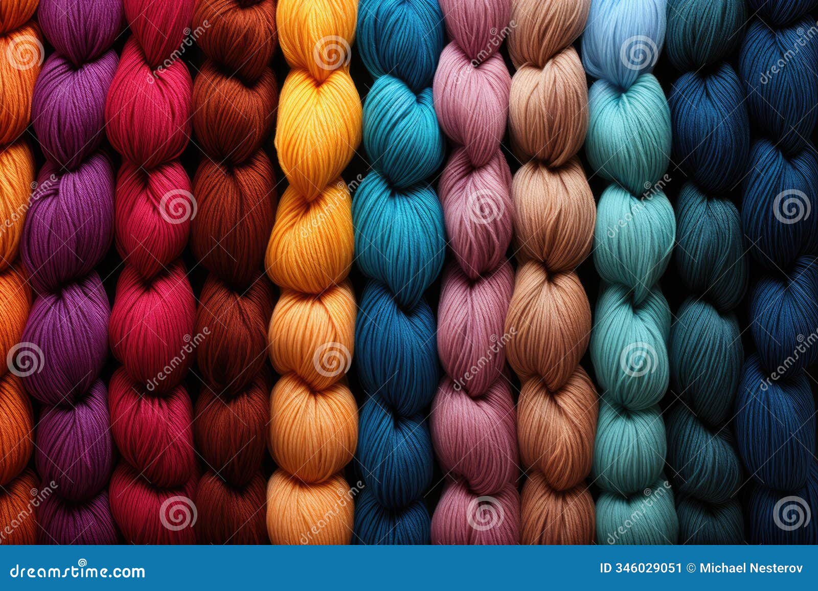 Color Palette of Colored Wool Threads for Knitting Stock Image - Image ...
