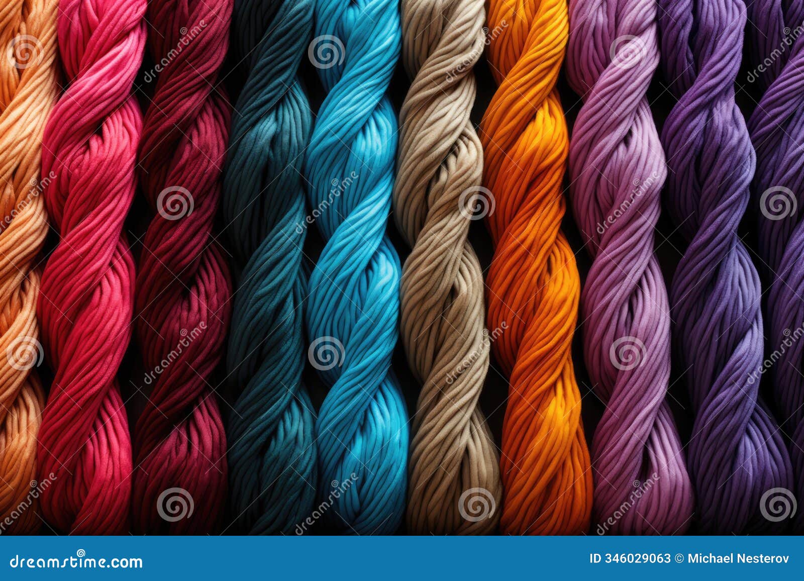 Color Palette of Colored Wool Threads for Knitting Stock Image - Image ...