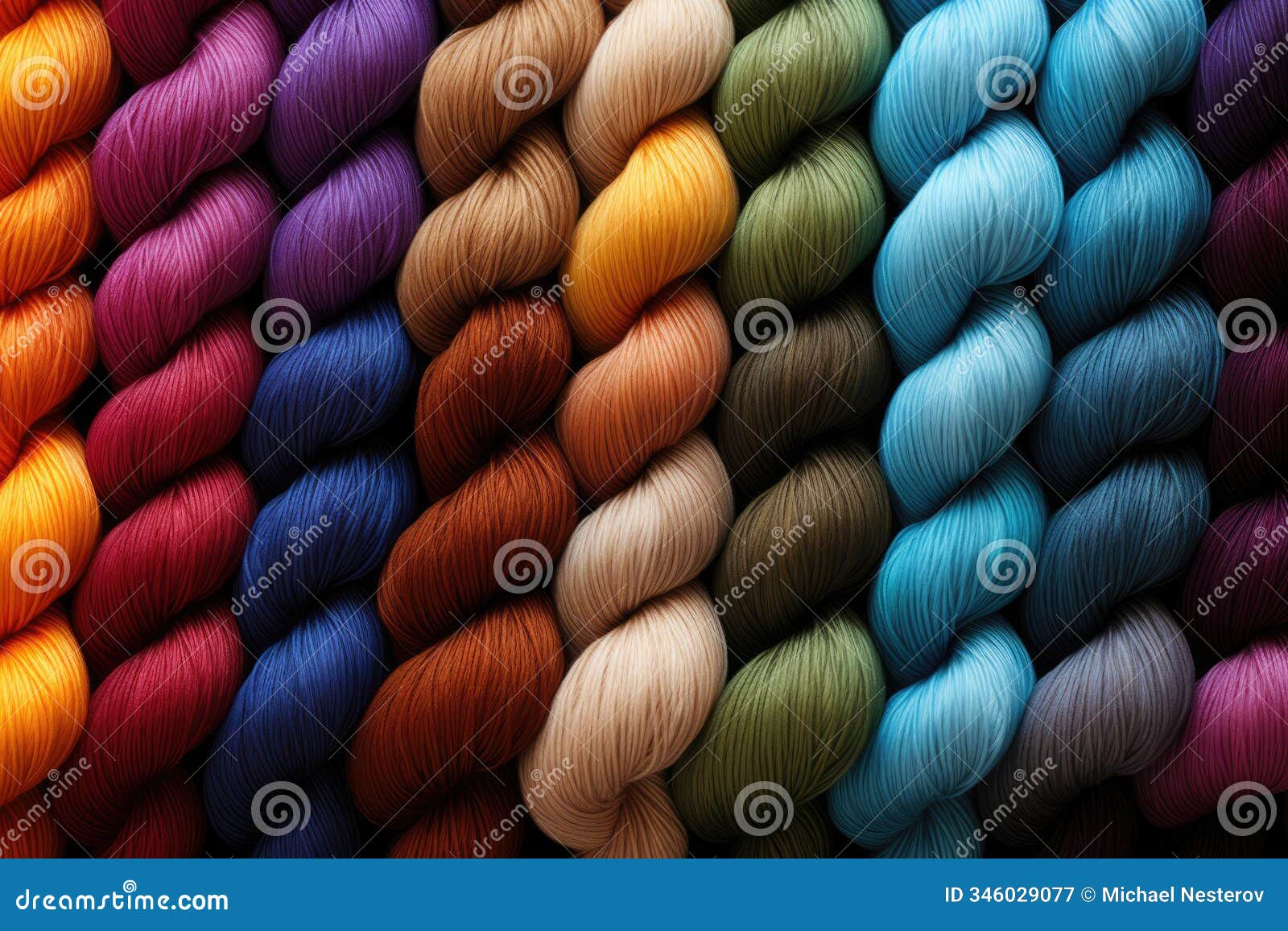 Color Palette of Colored Wool Threads for Knitting Stock Image - Image ...