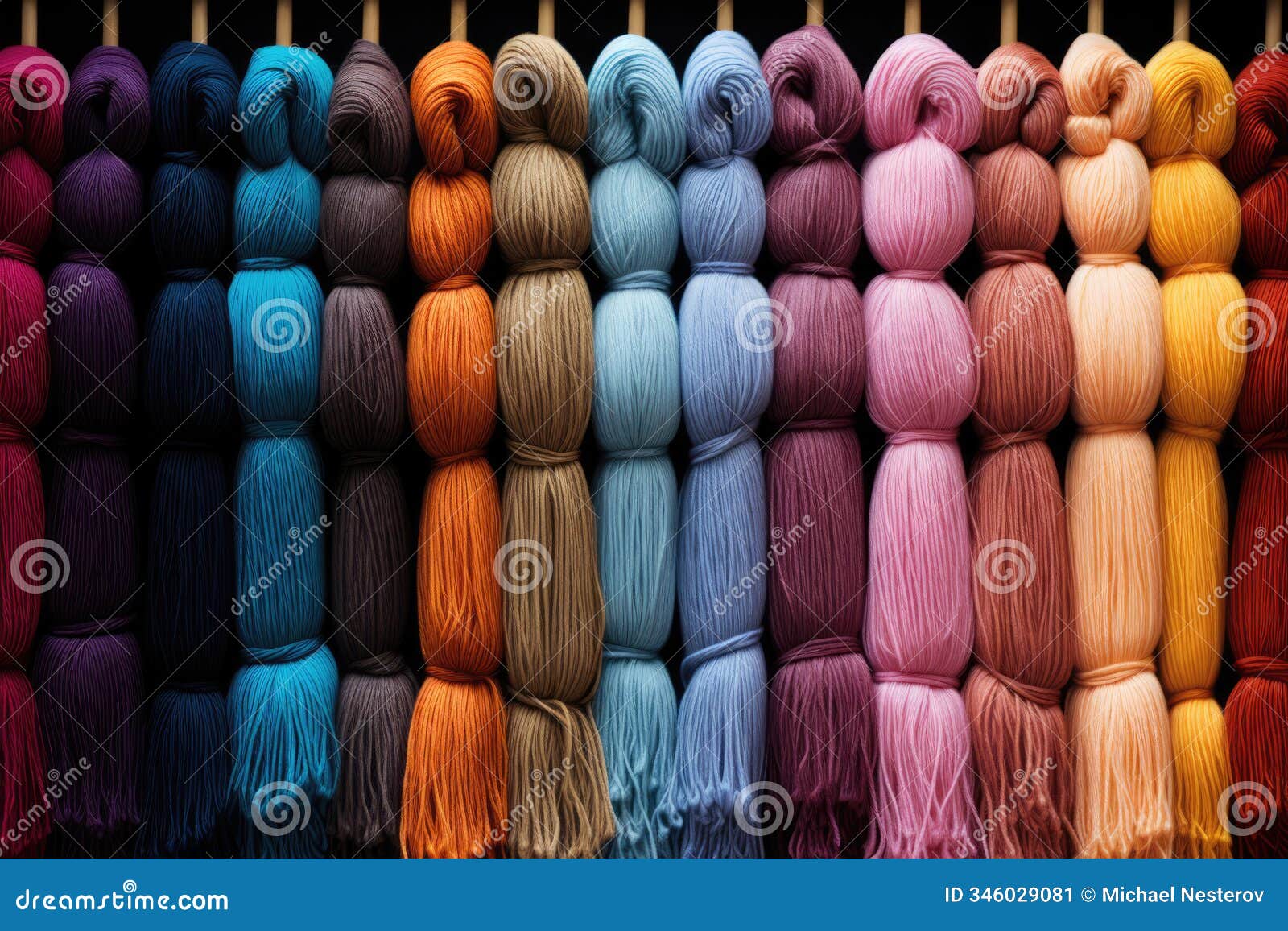 Color Palette of Colored Wool Threads for Knitting Stock Image - Image ...