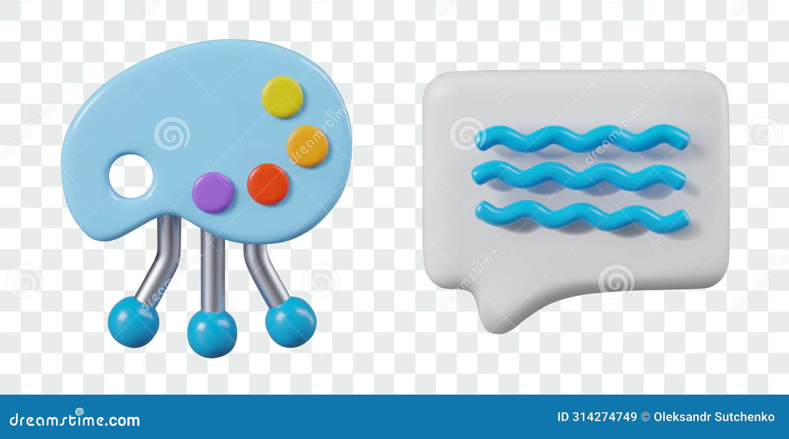 Color Palette with Control Levers, Sign of Message, Comment. Set of ...