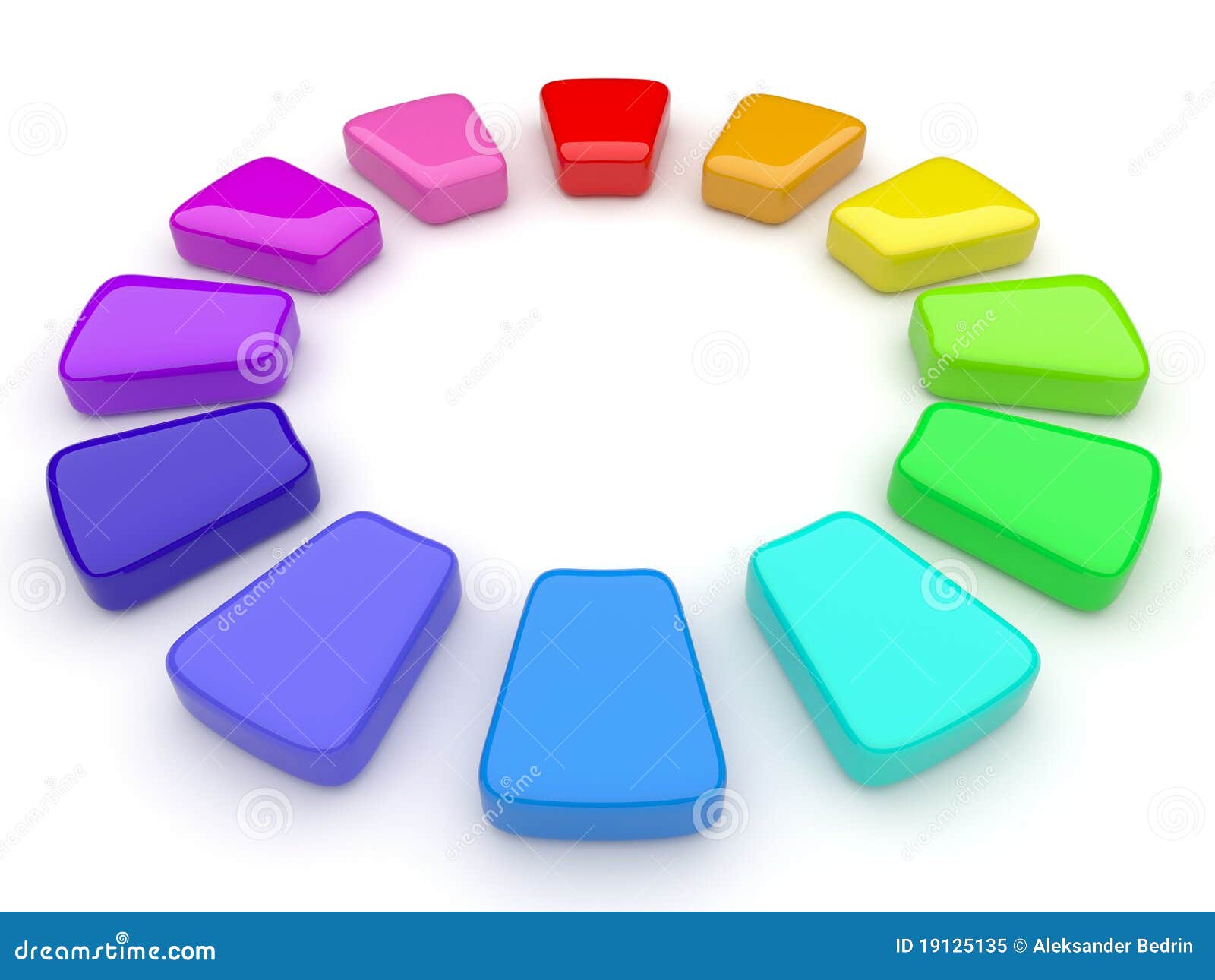 Color Palette in the Form of a Circle. 3d Stock Illustration ...