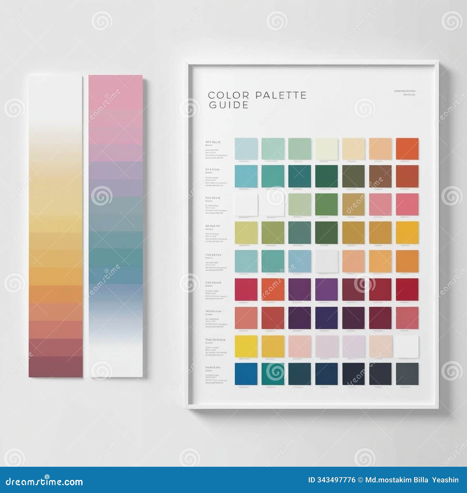 A Color Palette Guide for Matching Colors on a White Background with a ...