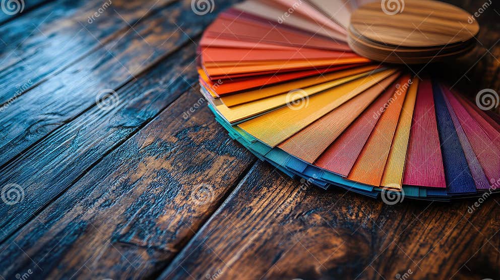 Color Palette Guide with Swatches on Table Stock Photo - Image of ...