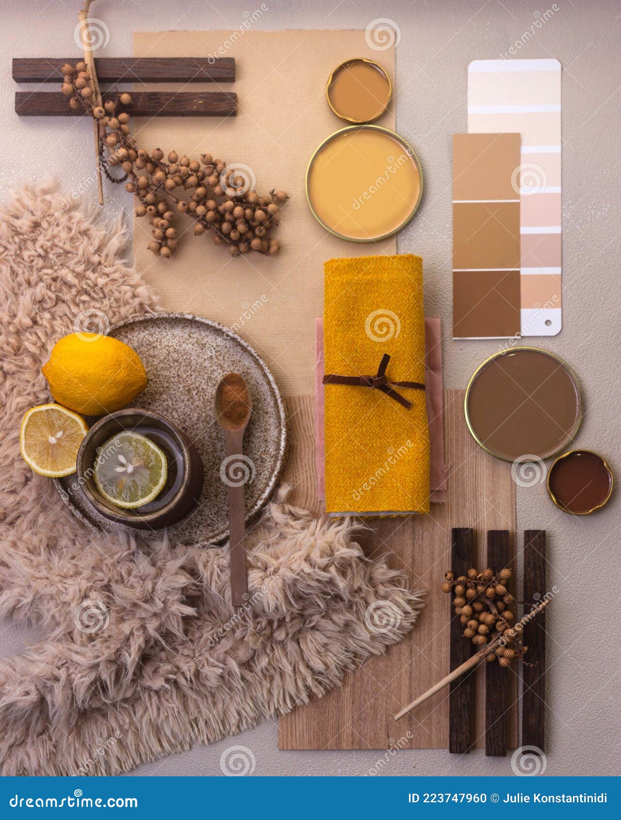 Color Palette Mood Board for Interior Design and Decor Stock Photo ...