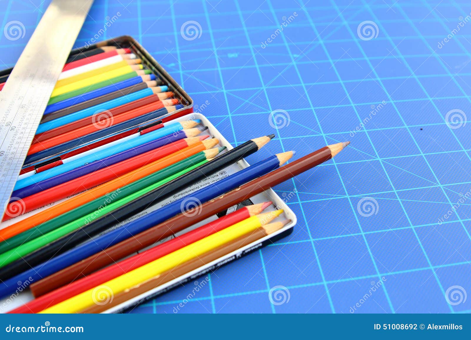 Color Palette Over a Blueprint Stock Photo - Image of planning, board ...