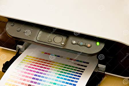 Color Palette on Paper and Printer Stock Image - Image of equipment ...