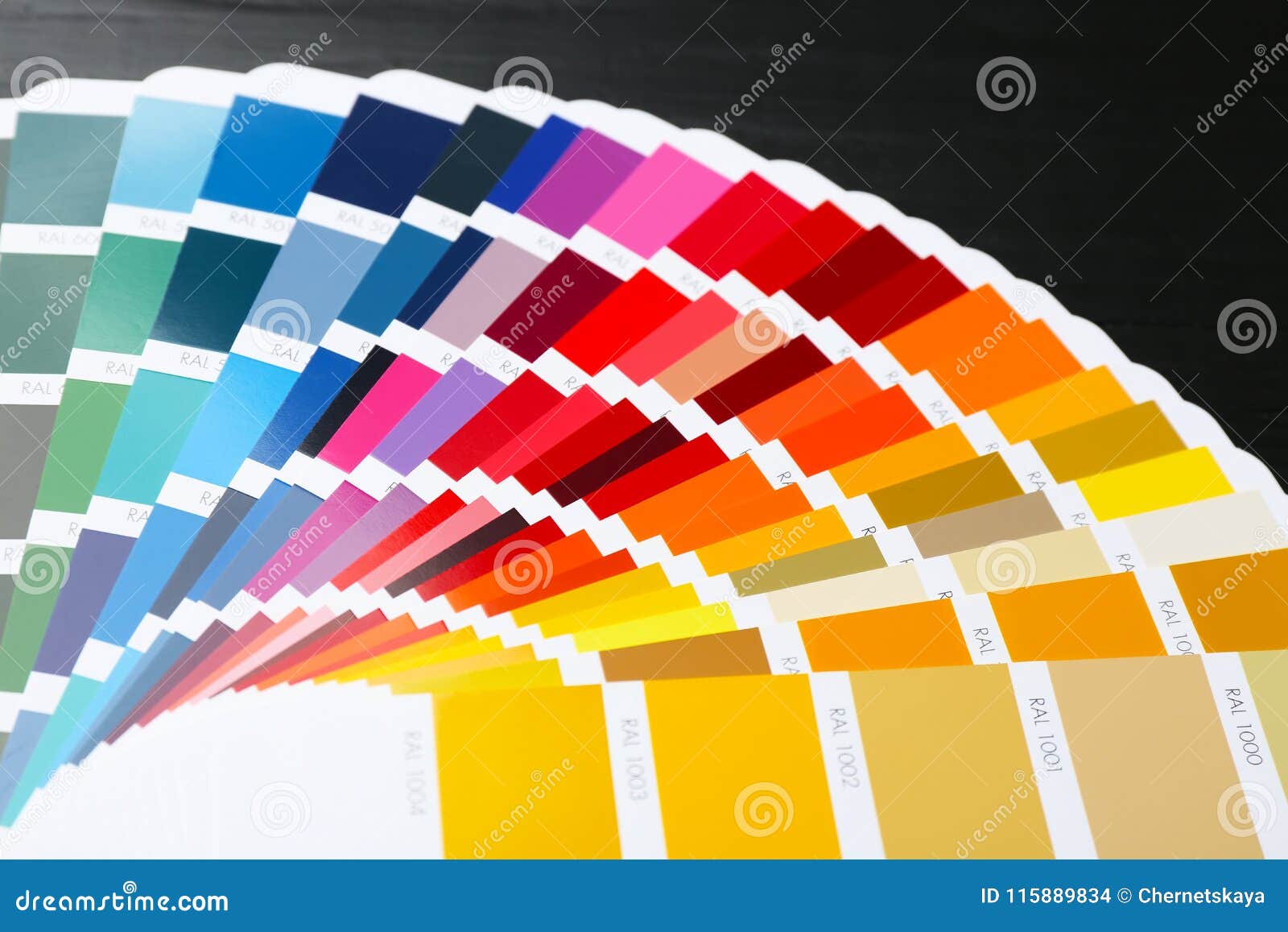 Color Palette Samples on Black Background, Editorial Stock Image ...