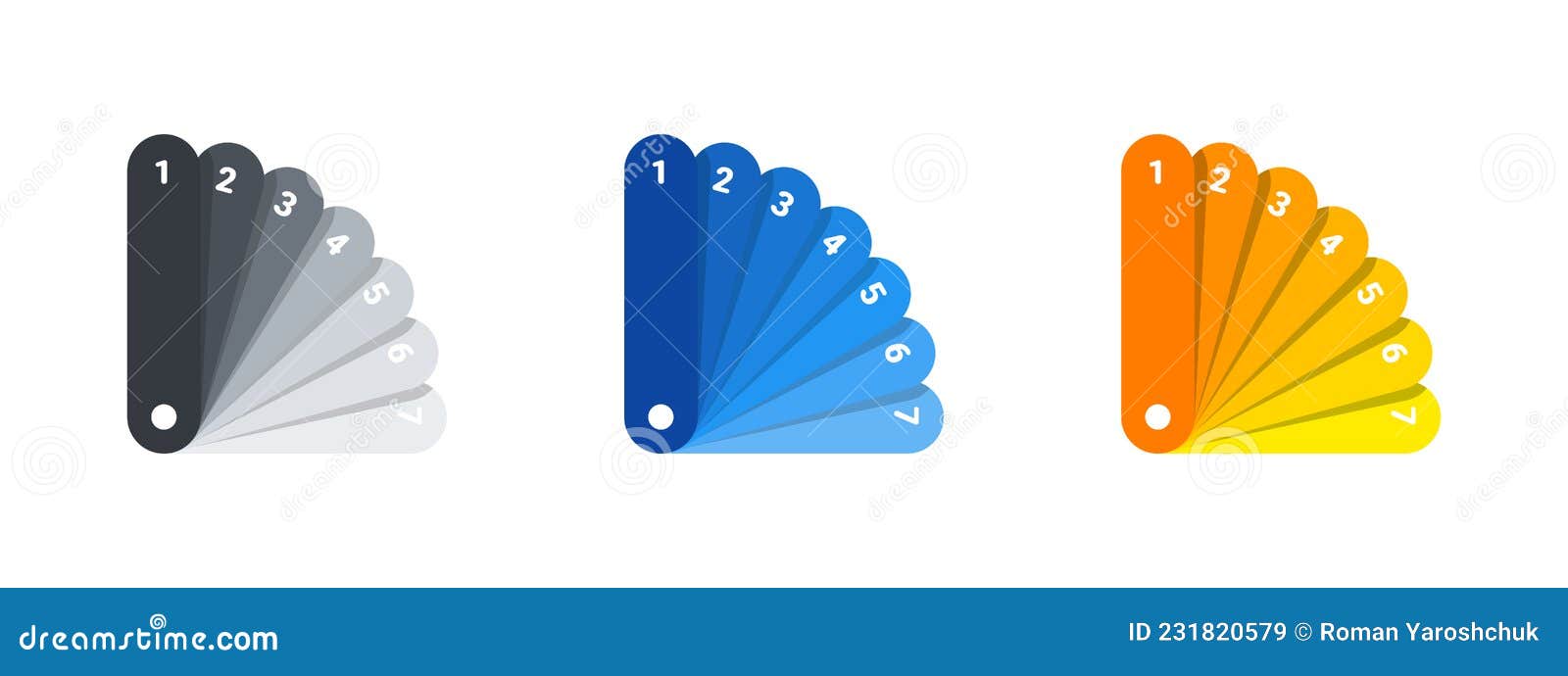 Color Palette. Color Palette with Shade Numbering Stock Vector ...