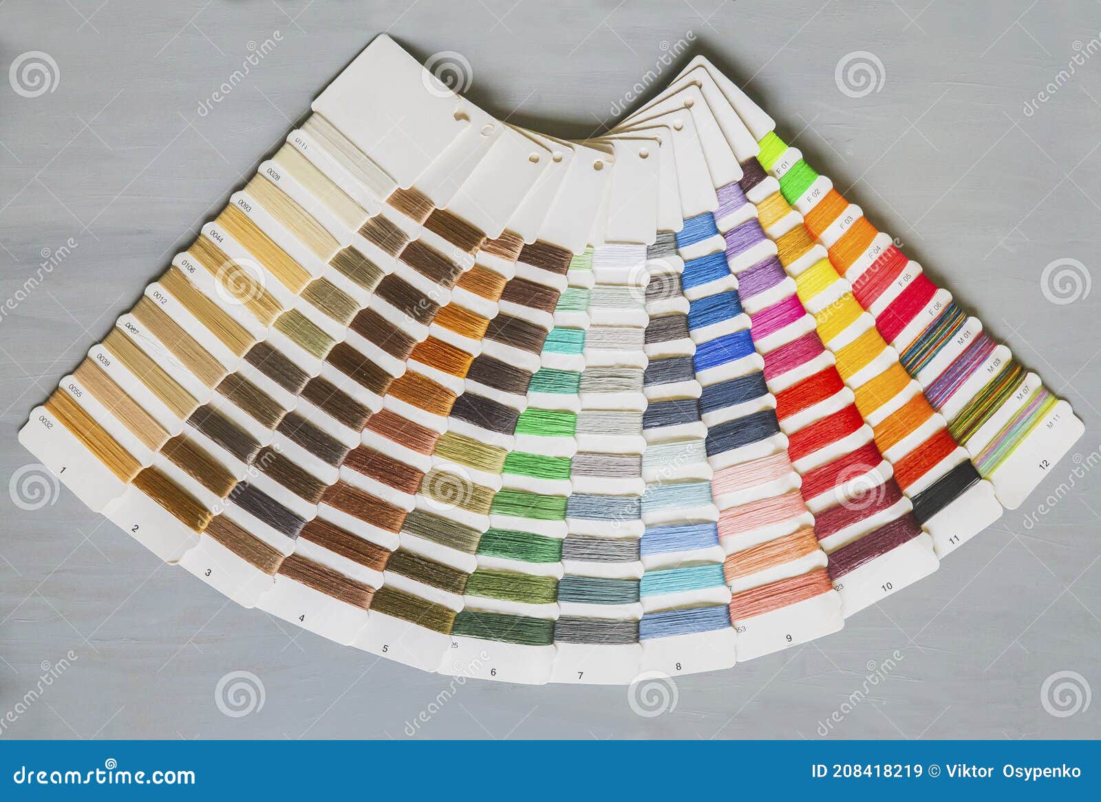 Color Palette with Thread Samples on Textile Production Stock Image ...