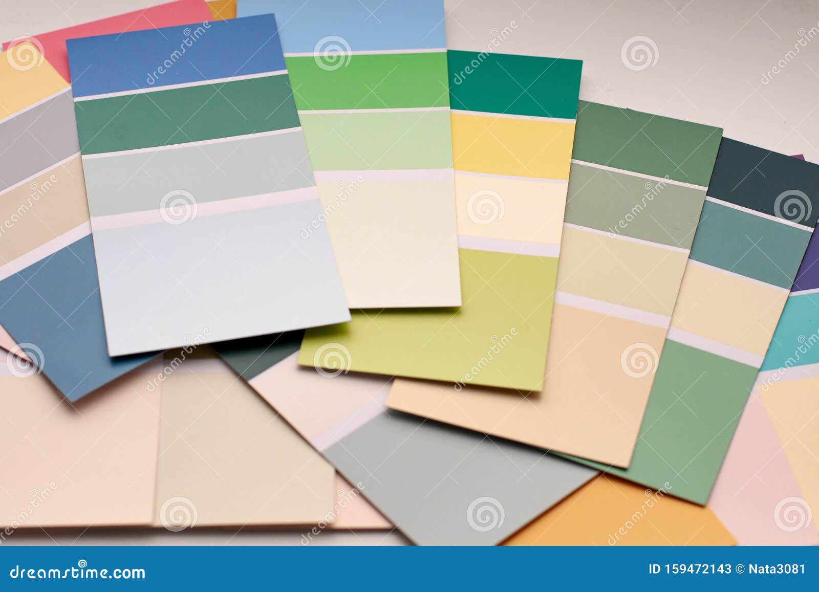 Color Palette with Various Samples. Light Background. Paint Selection ...