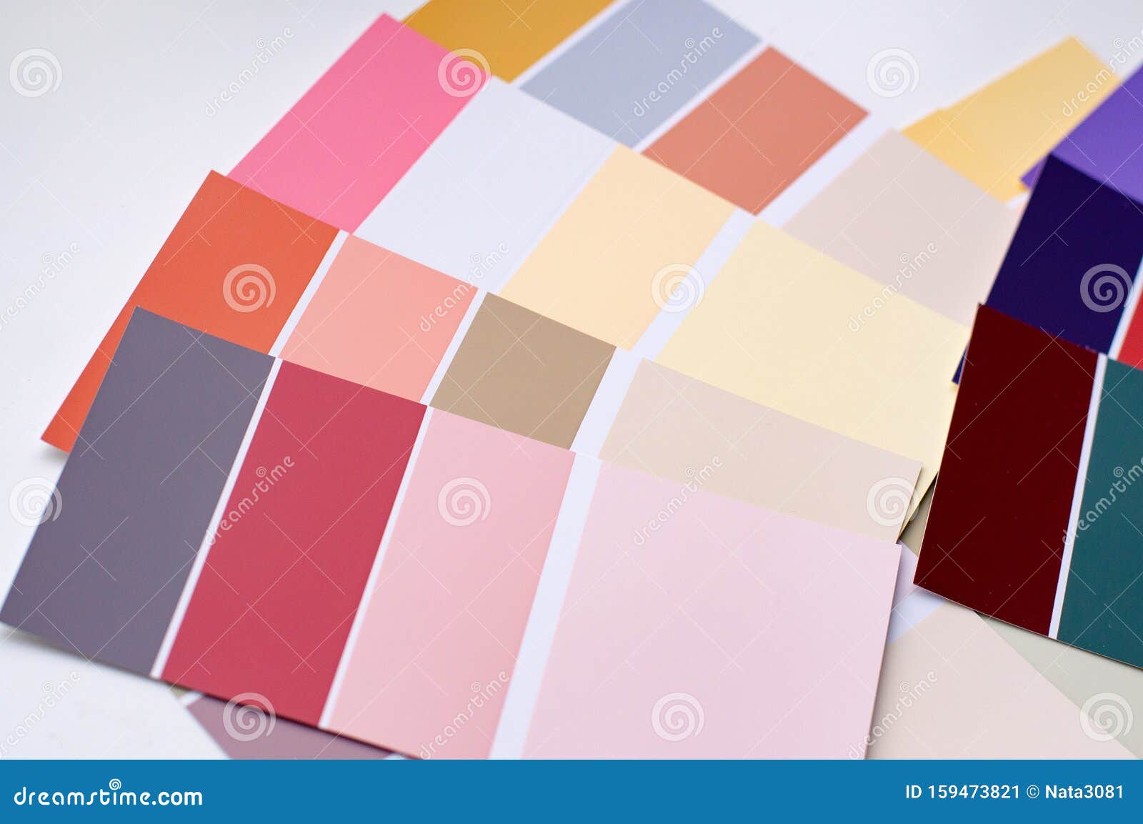 Color Palette with Various Samples. Light Background. Paint Selection ...