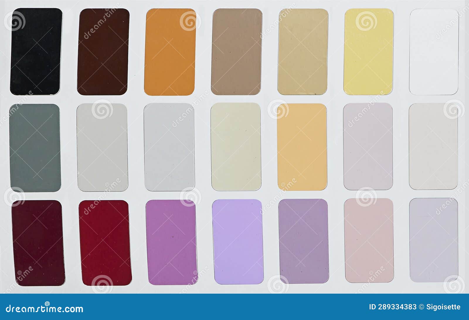 Color Palette with Various Samples. Paint Selection Catalog, Close-up ...
