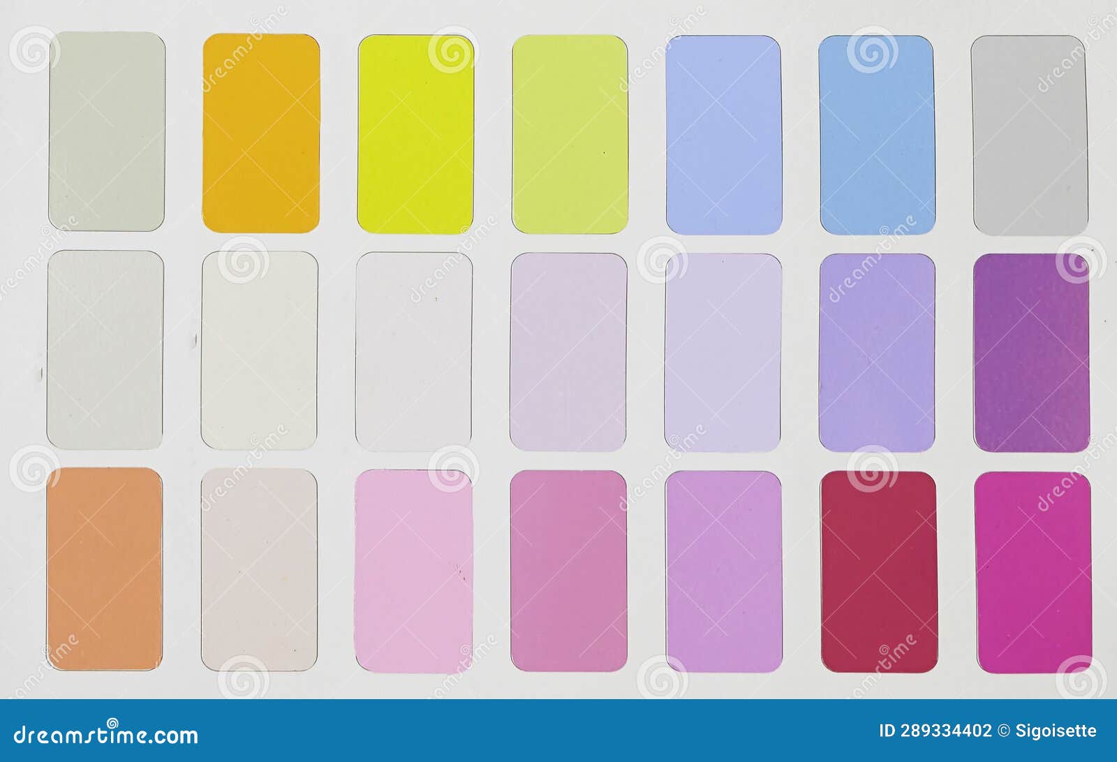 Color Palette with Various Samples. Paint Selection Catalog, Close-up ...