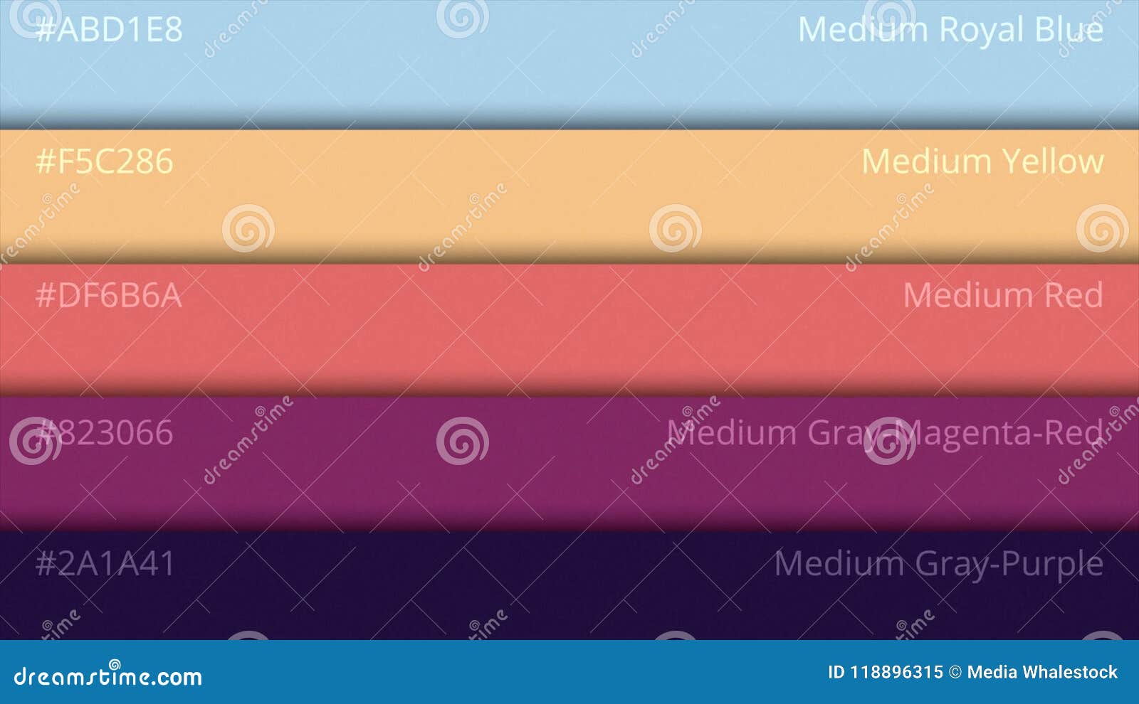 Color Pallette, Cosmic Colors. Color Palette with Various Samples Stock ...