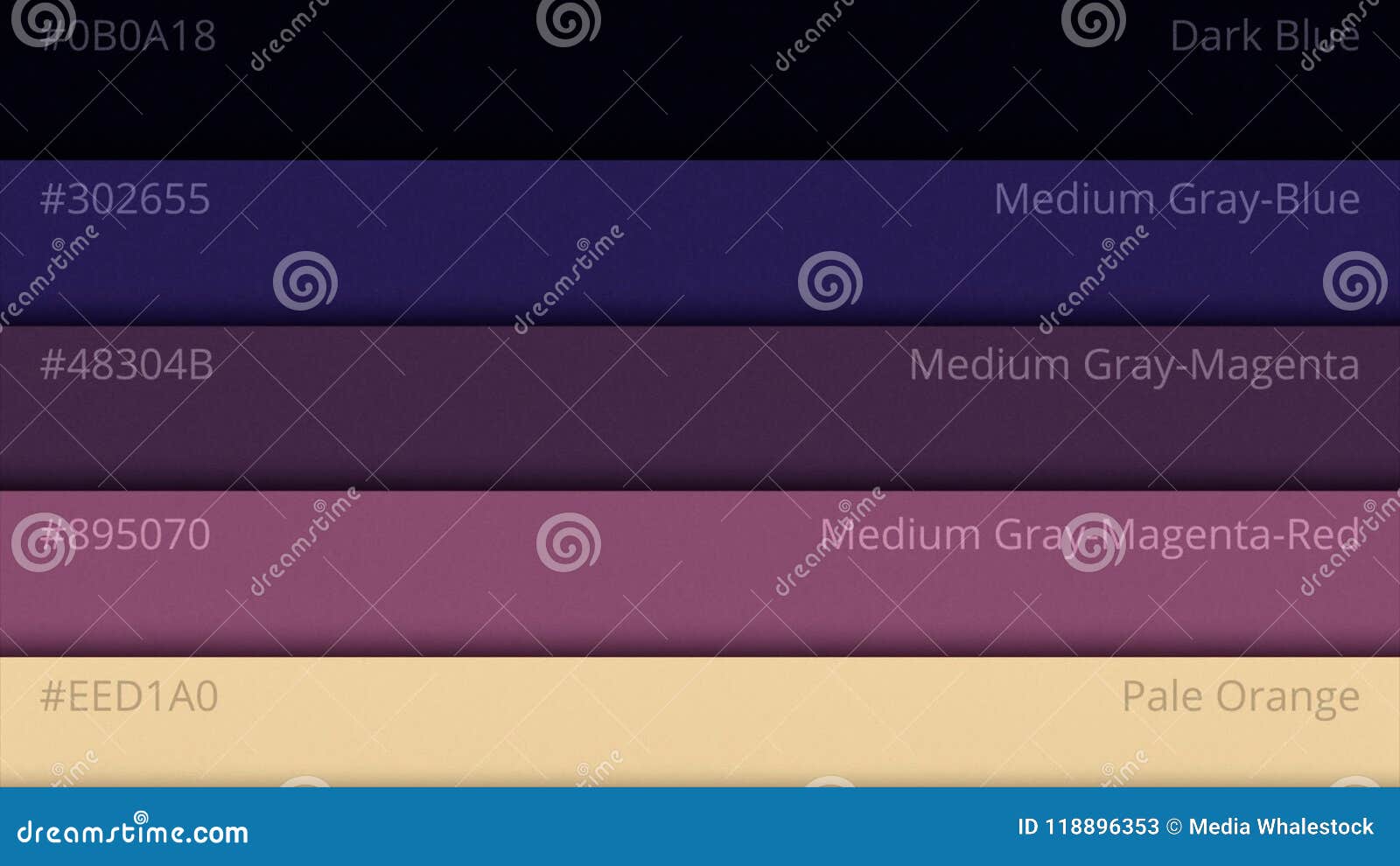 Color Pallette, Cosmic Colors. Color Palette with Various Samples Stock ...