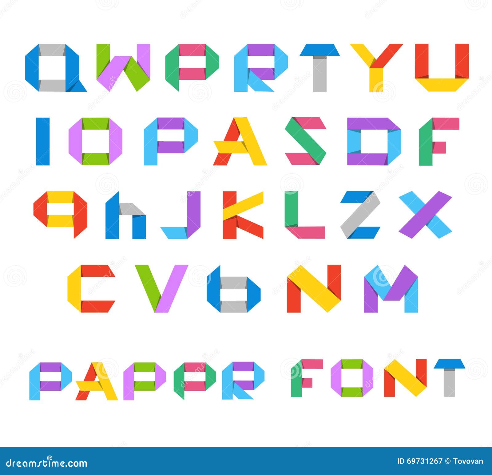 Color Paper Alphabet Illustration Stock Vector - Illustration of ...