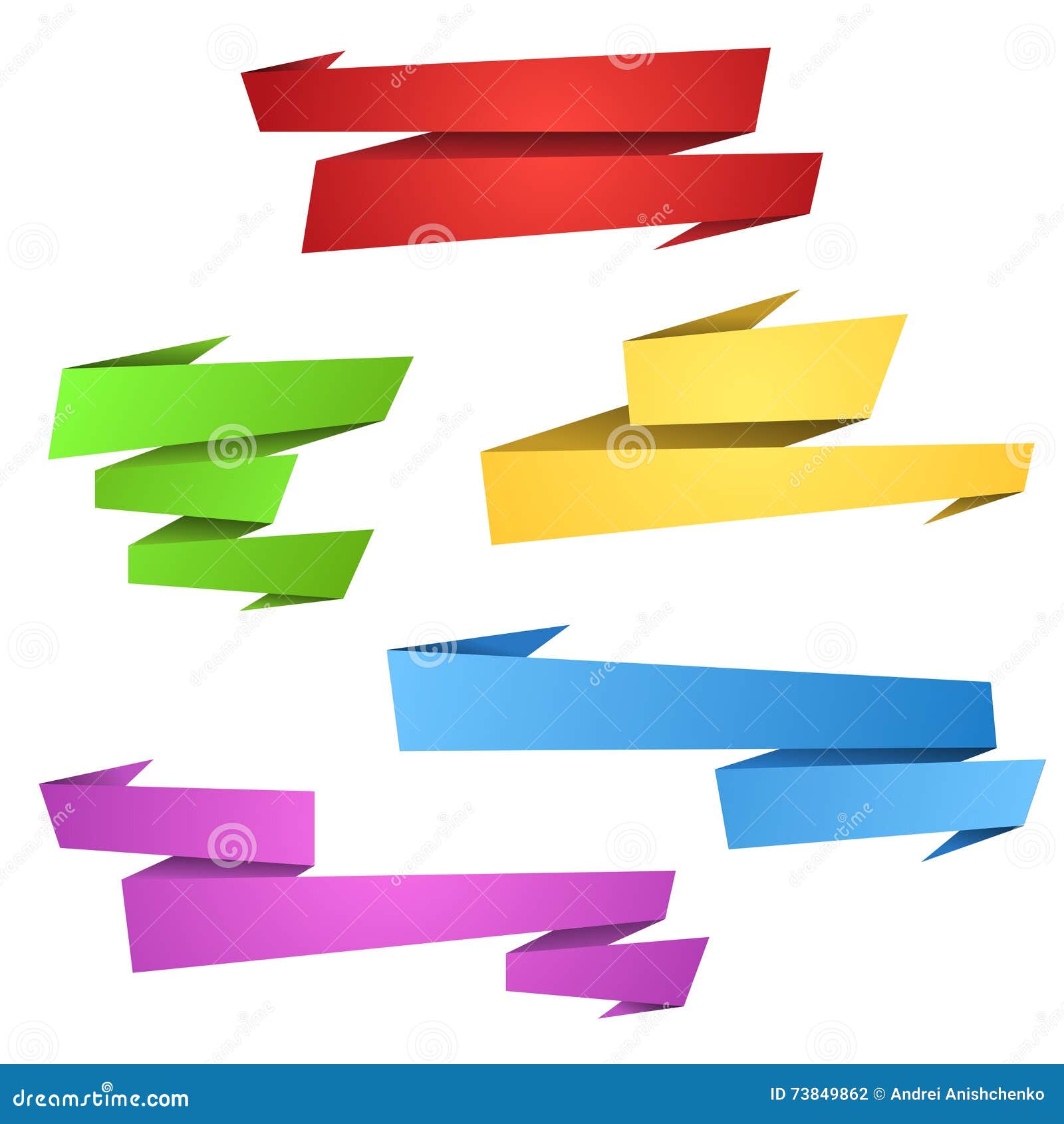 Color paper banner shapes stock vector. Illustration of emblem - 73849862