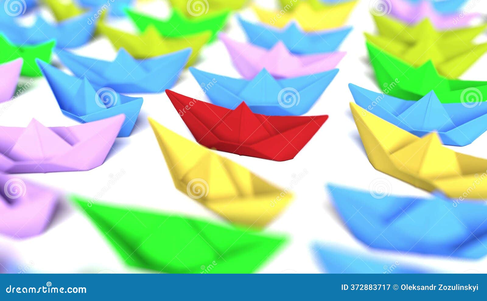 Paper Boats In Line In Room With Bar Charts Royalty-Free Stock Photo ...