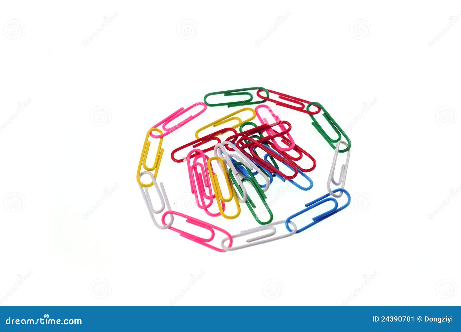 Color paper clips stock image. Image of material, objects - 24390701