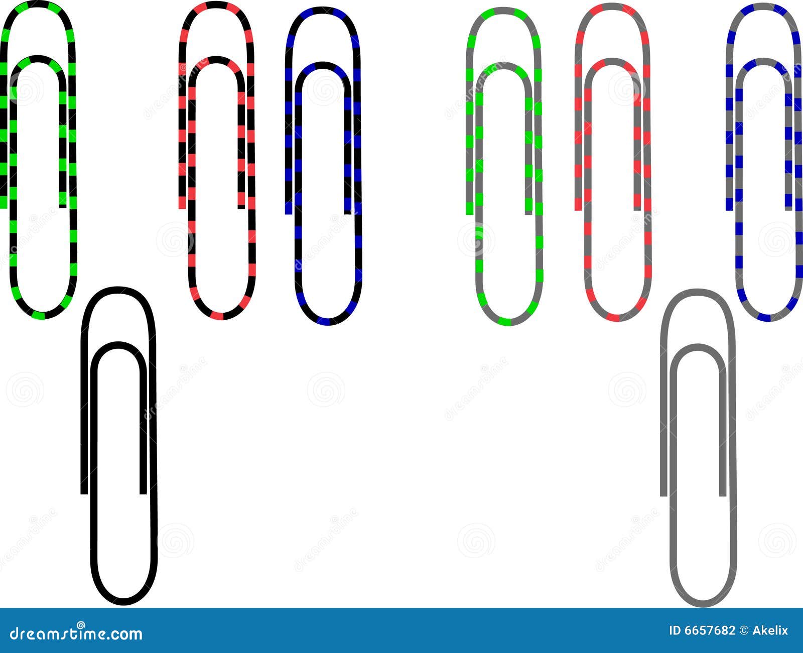 Color paper clips stock vector. Illustration of correspondence - 6657682