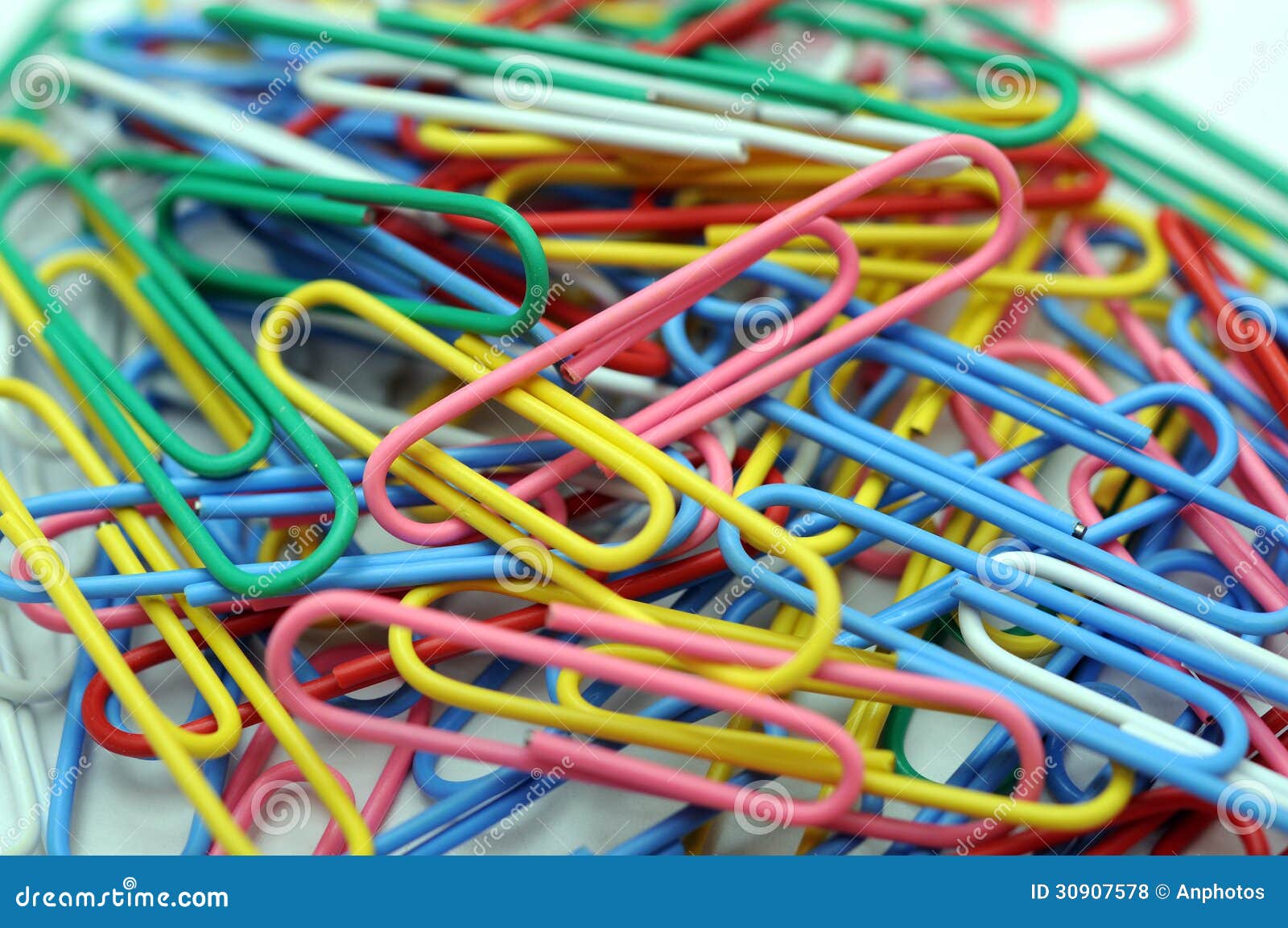 Color paper clips stock photo. Image of paper, metal - 30907578