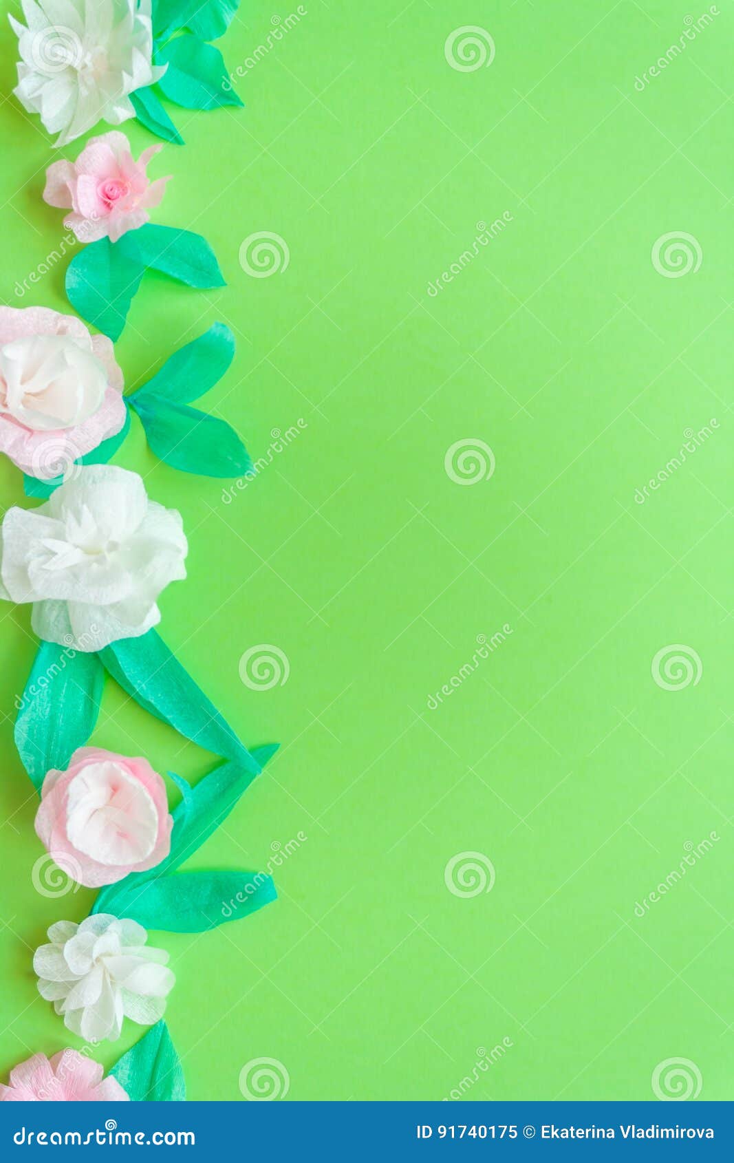 Color Paper Flower on Green Background Stock Illustration ...