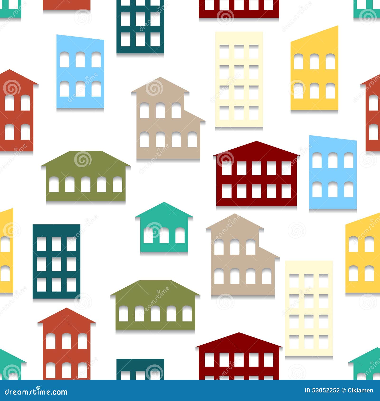 Color paper houses stock vector. Illustration of decorative - 53052252