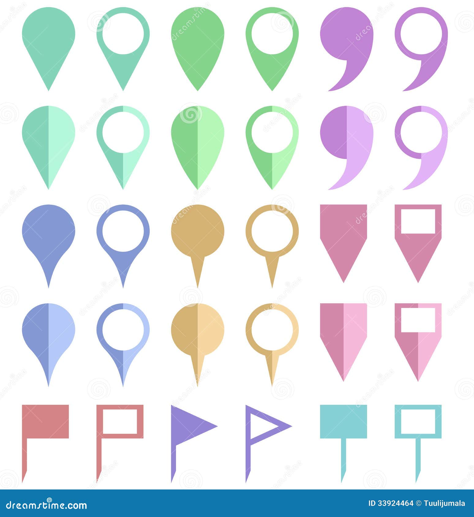 Color paper map pointers stock vector. Illustration of graphic - 33924464