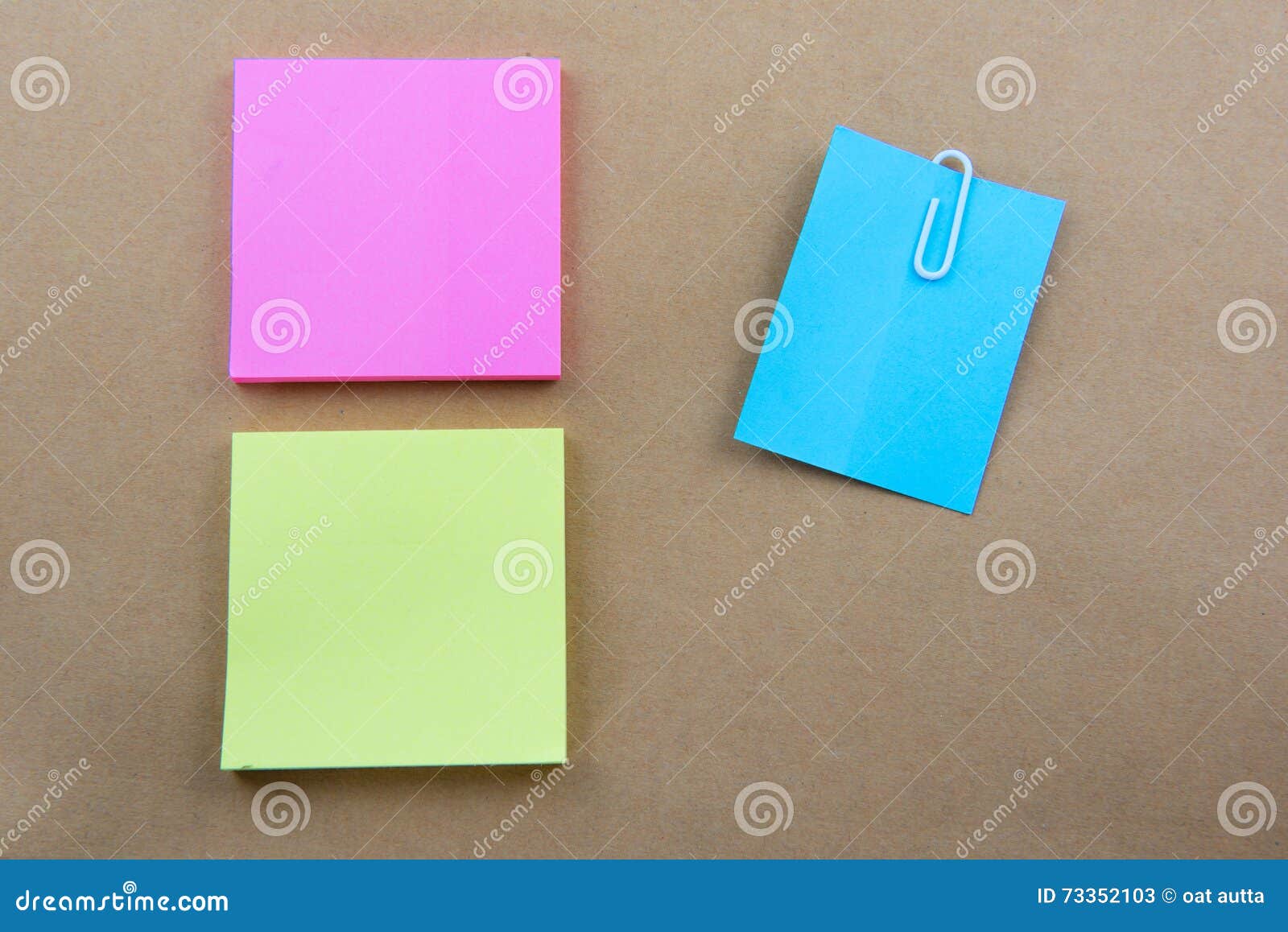 Color Paper Notes with Sticky Note on Brown Background Stock Image ...
