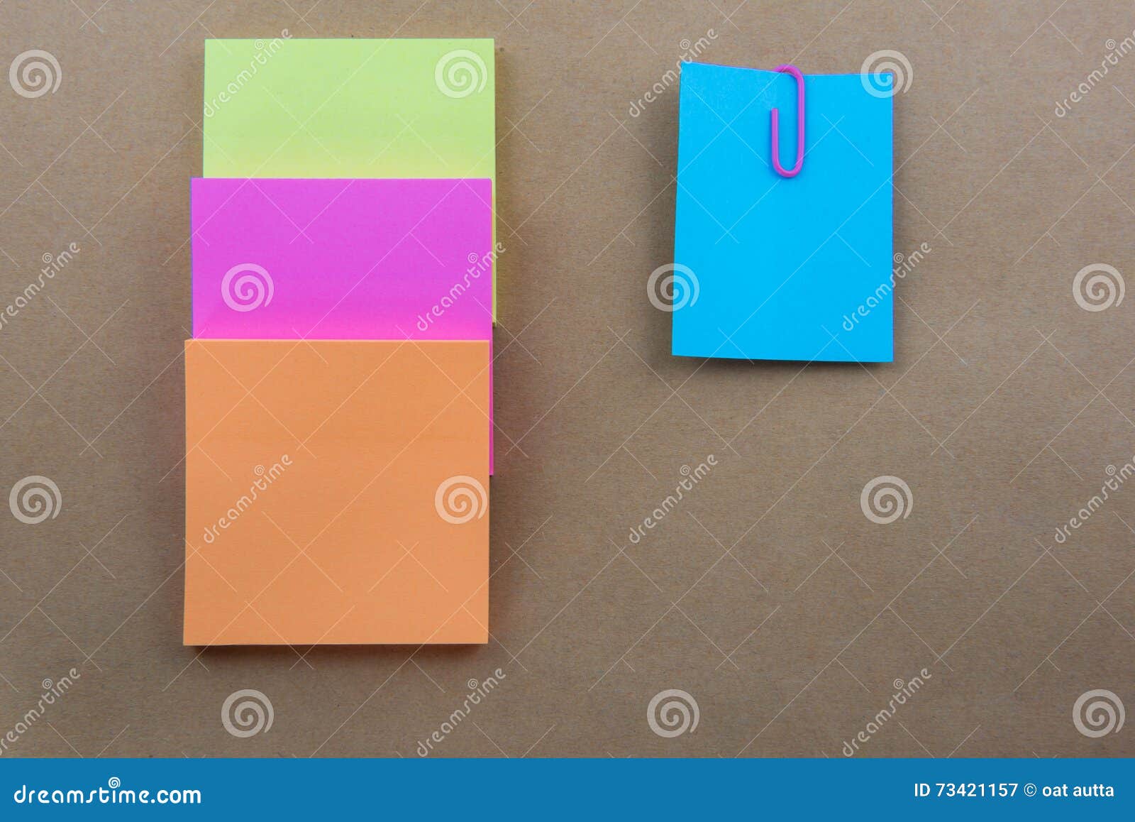 Color Paper Notes with Sticky Note on Brown Background Stock Image ...