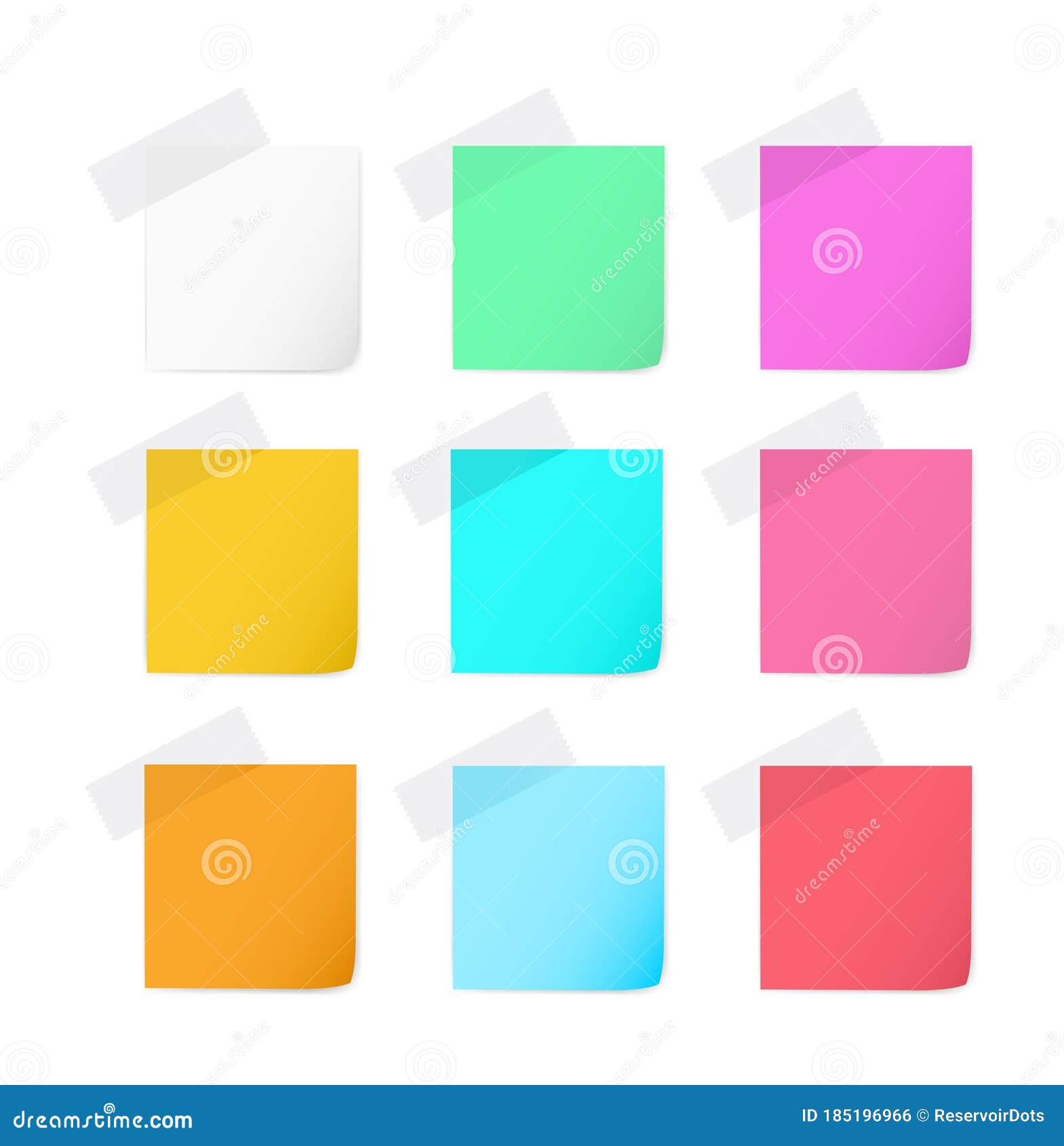Color Paper Notes Set stock vector. Illustration of memo - 185196966