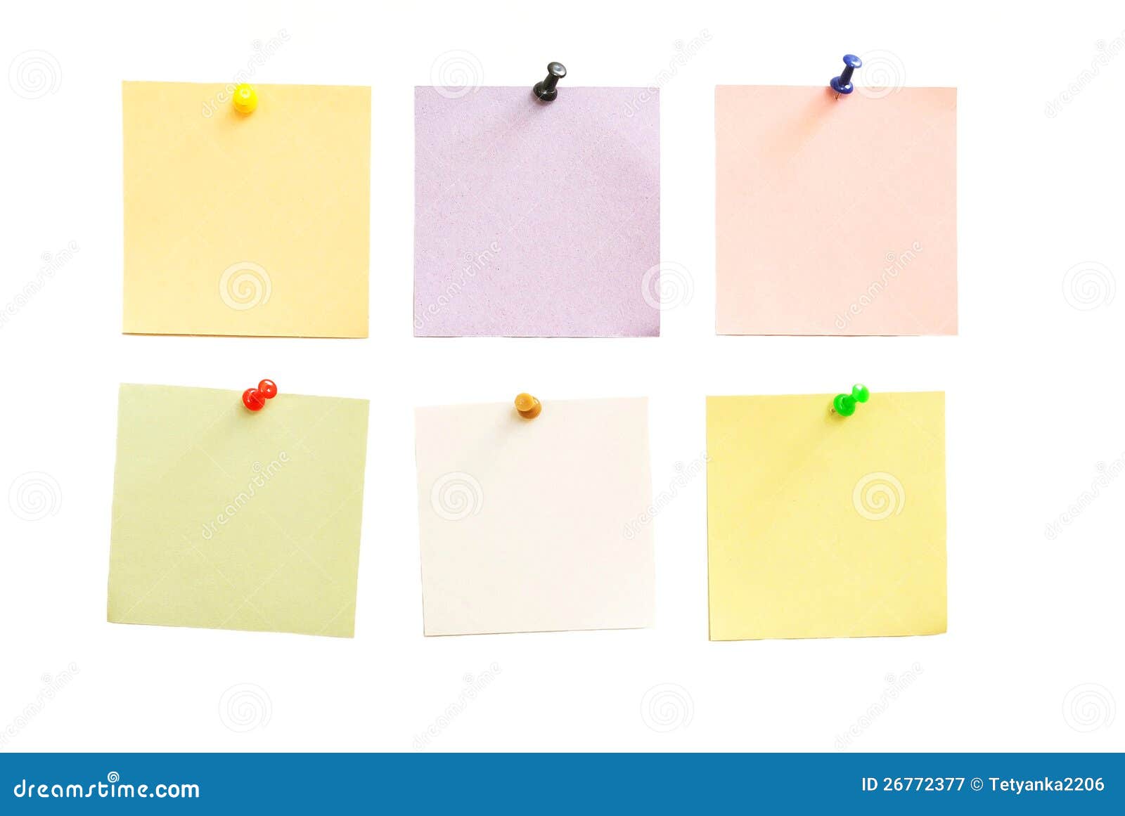Color Paper for Notes on a White Background Stock Image - Image of ...