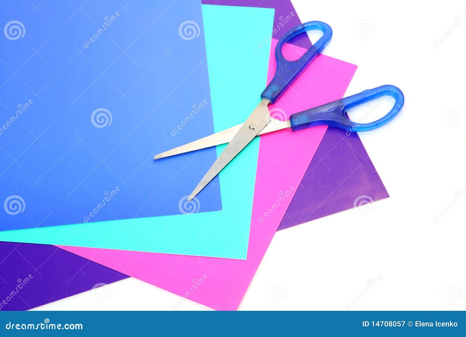 Color paper and scissors stock image. Image of white - 14708057