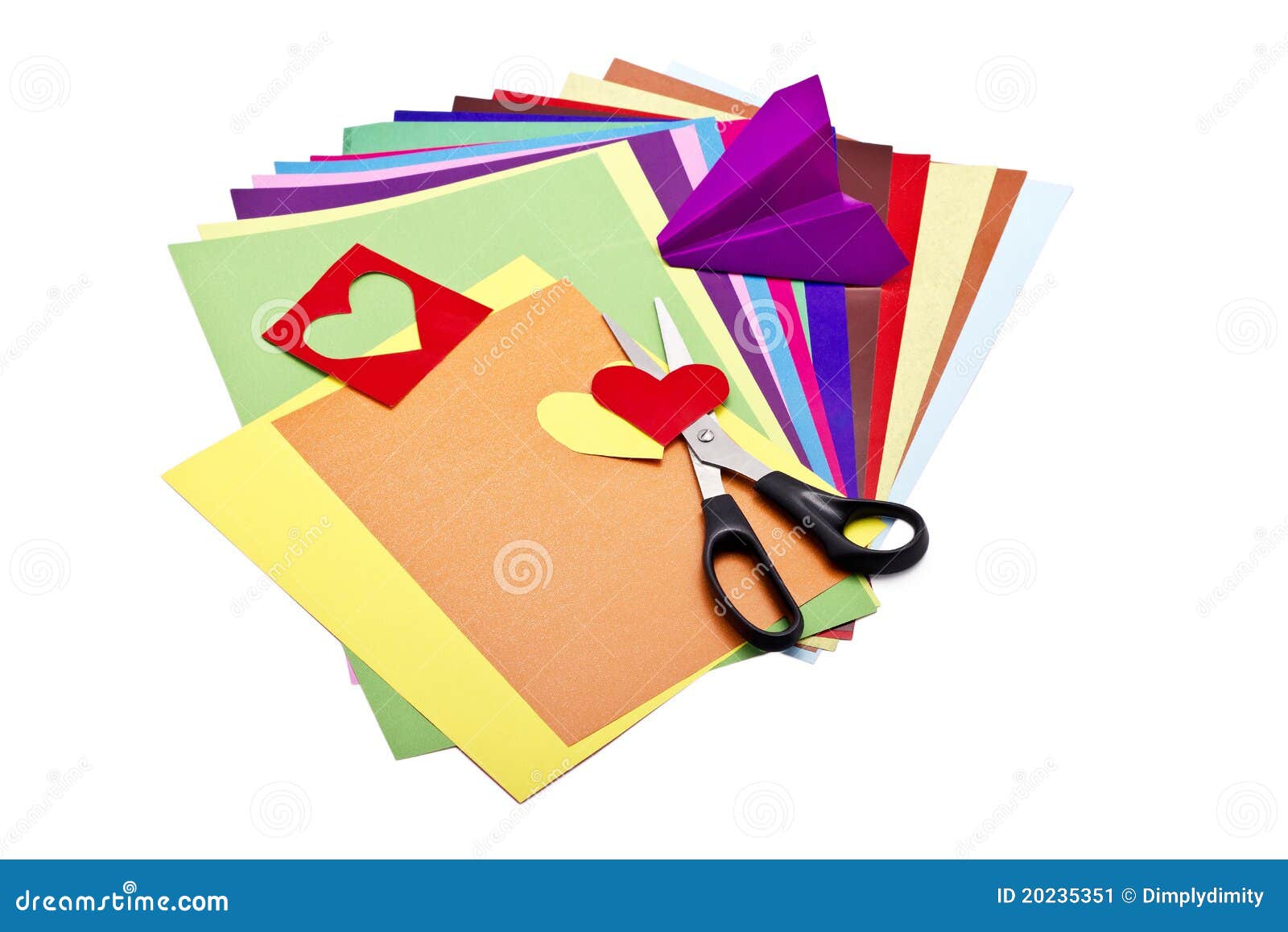 Color paper with scissors stock image. Image of supplies - 20235351