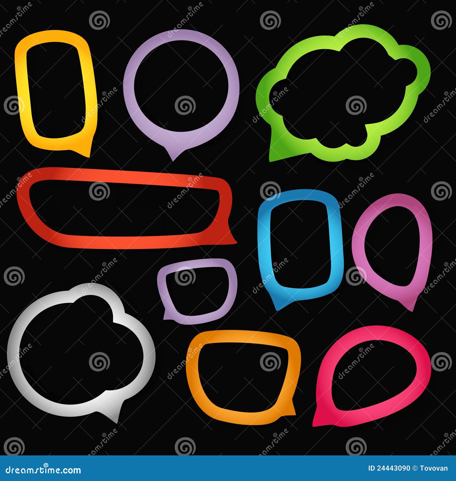 Color paper speech clouds stock vector. Illustration of conversation ...