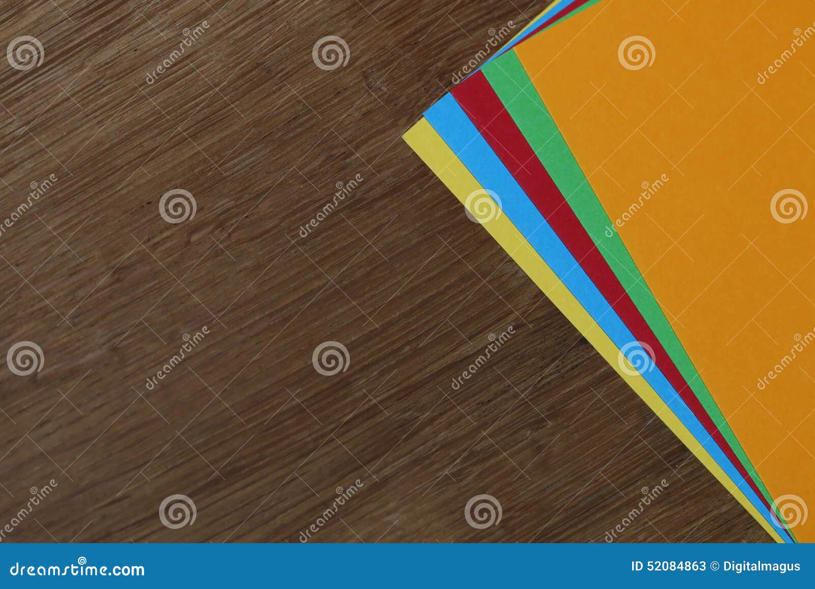 Color paper on wood stock image. Image of board, shape - 52084863