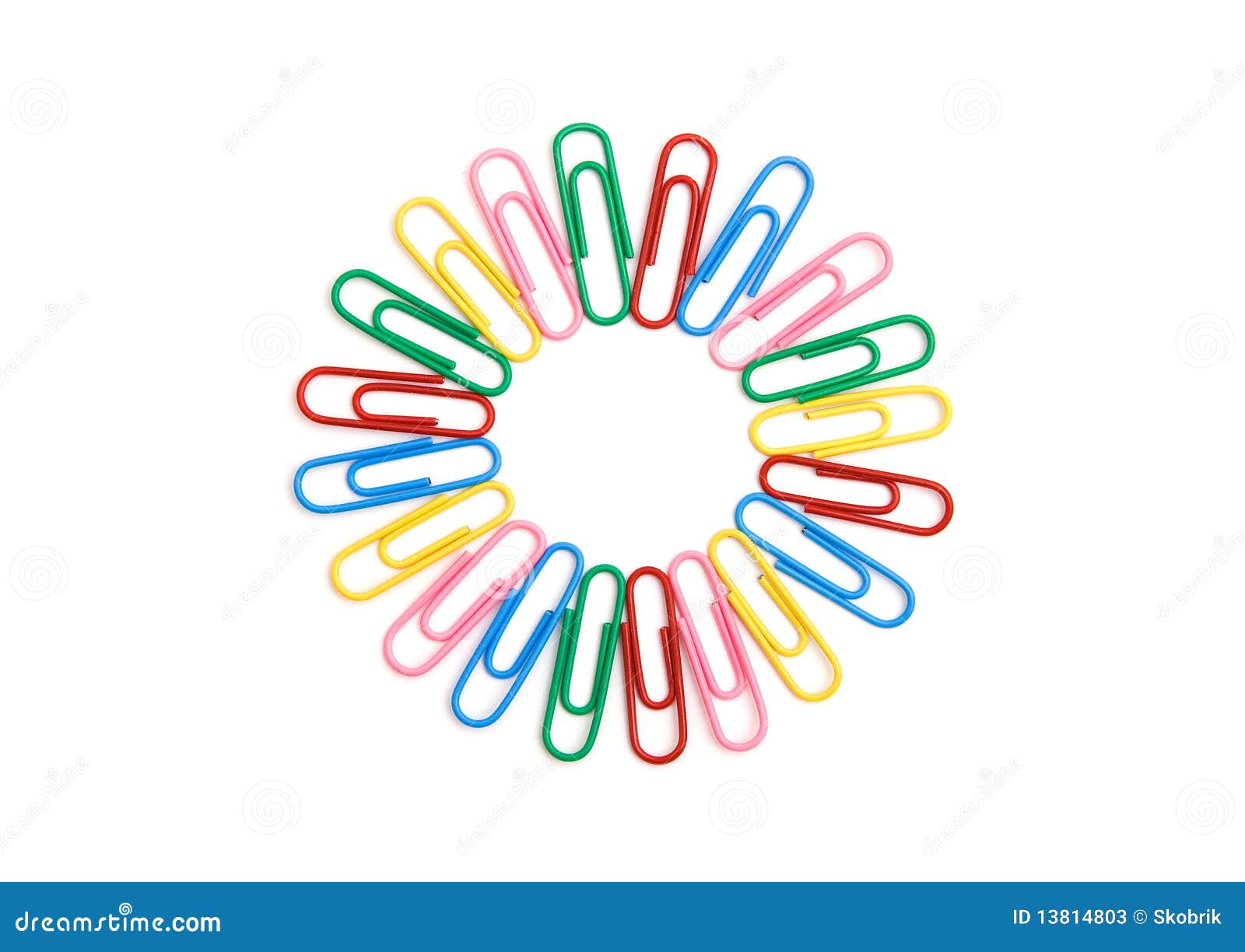 Color paperclips circle stock image. Image of paperclip - 13814803