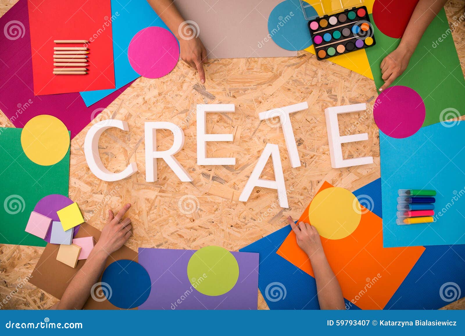 Color Papers Around Create Text Stock Image - Image of stationary ...