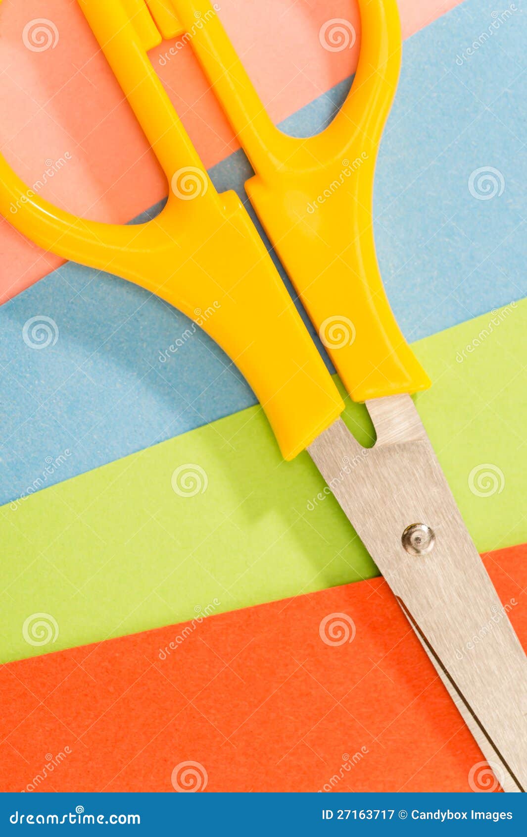 Color Papers with Scissors Paperwork Art Stock Image - Image of closeup ...